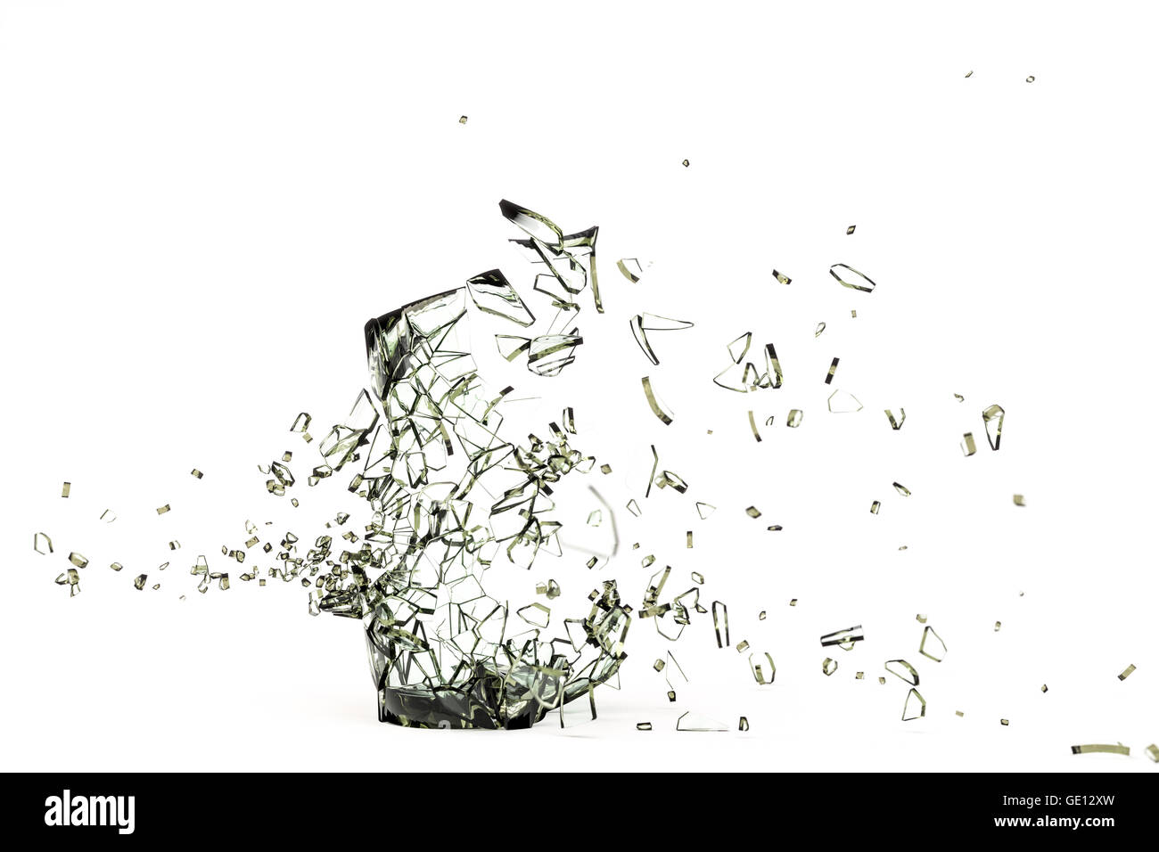 3d illustration of a broken glass isolated on white background Stock ...