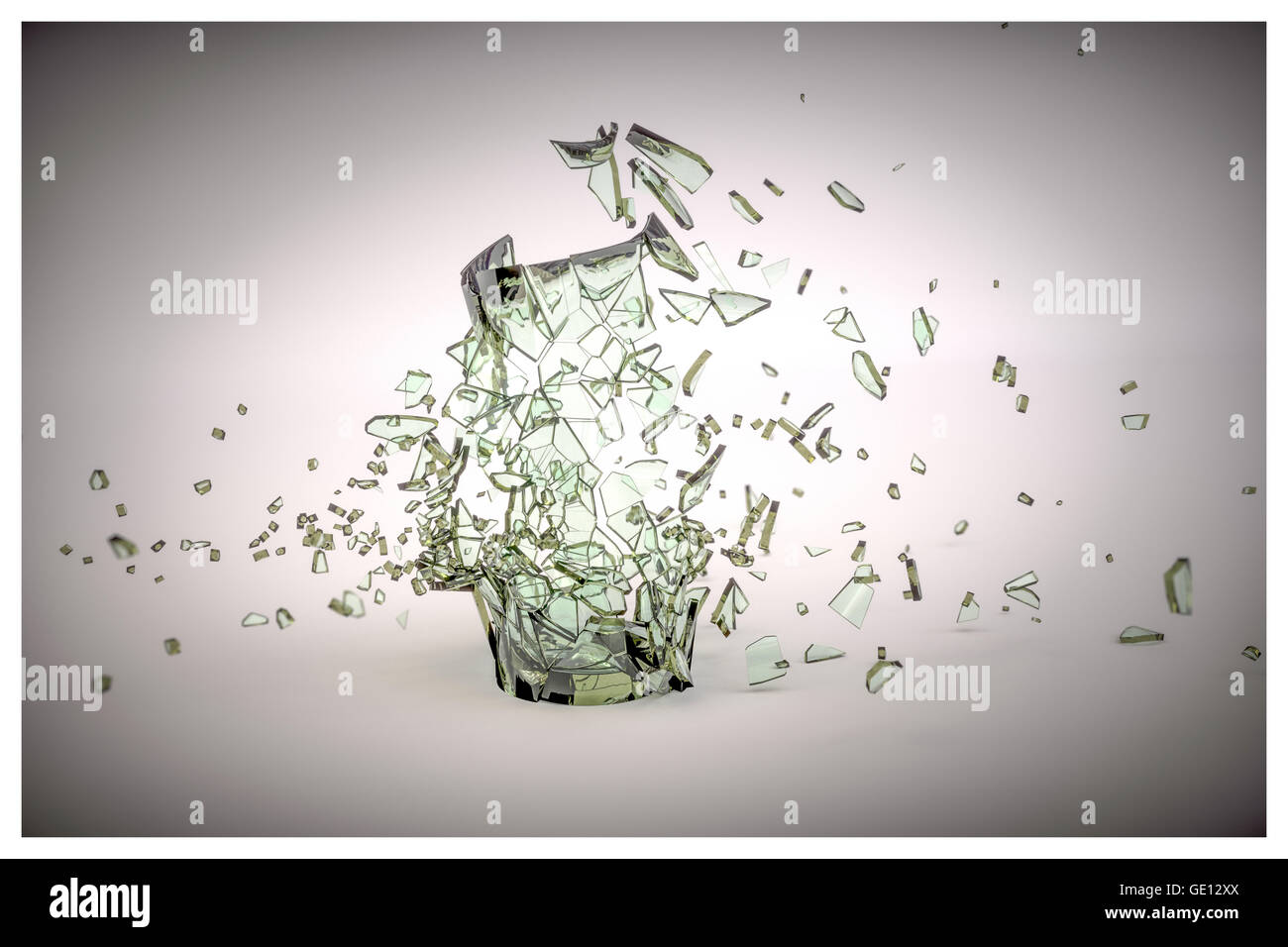 3d illustration of a broken glass isolated on white background Stock ...