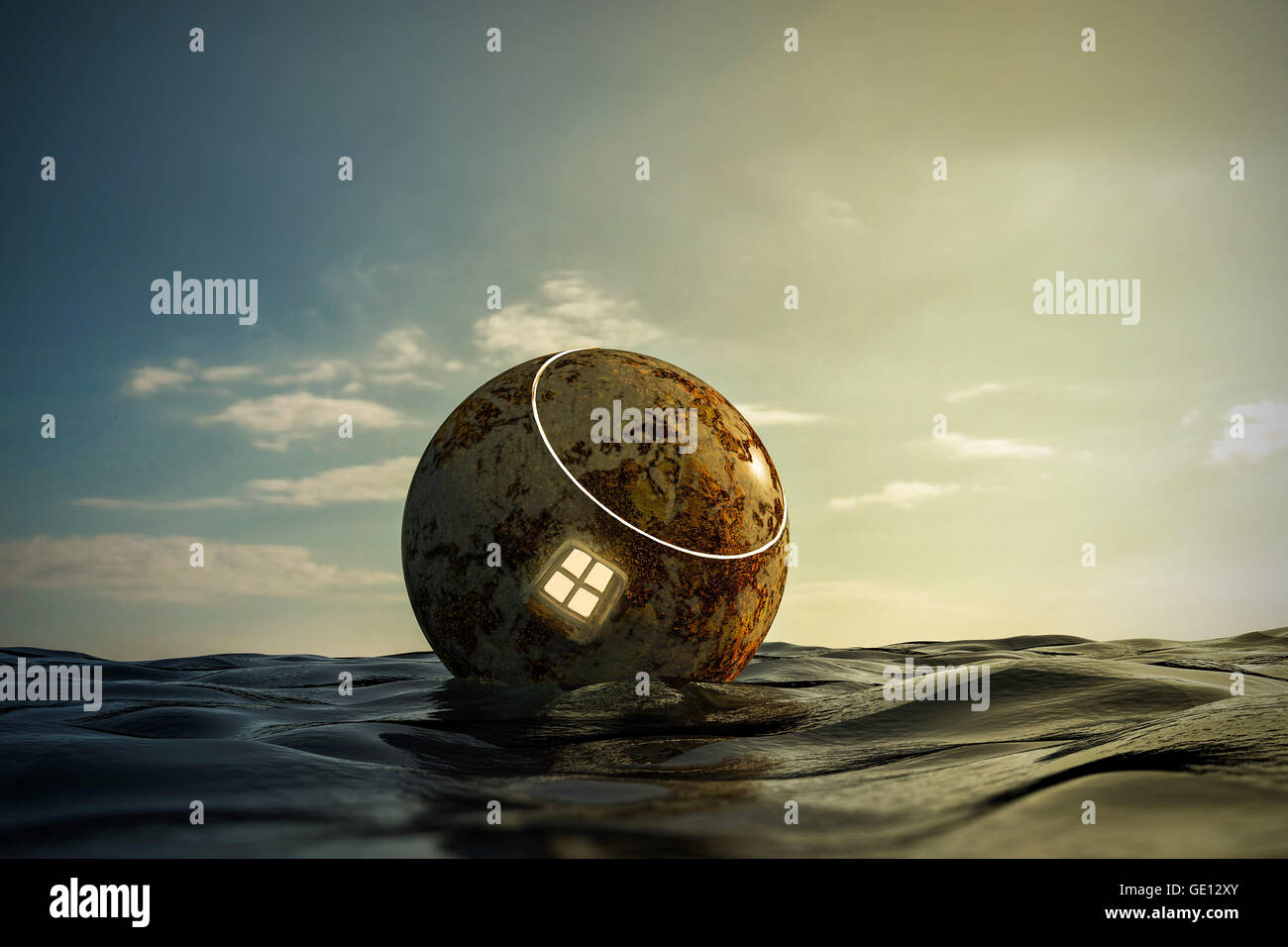 space capsule floating on the sea Stock Photo - Alamy