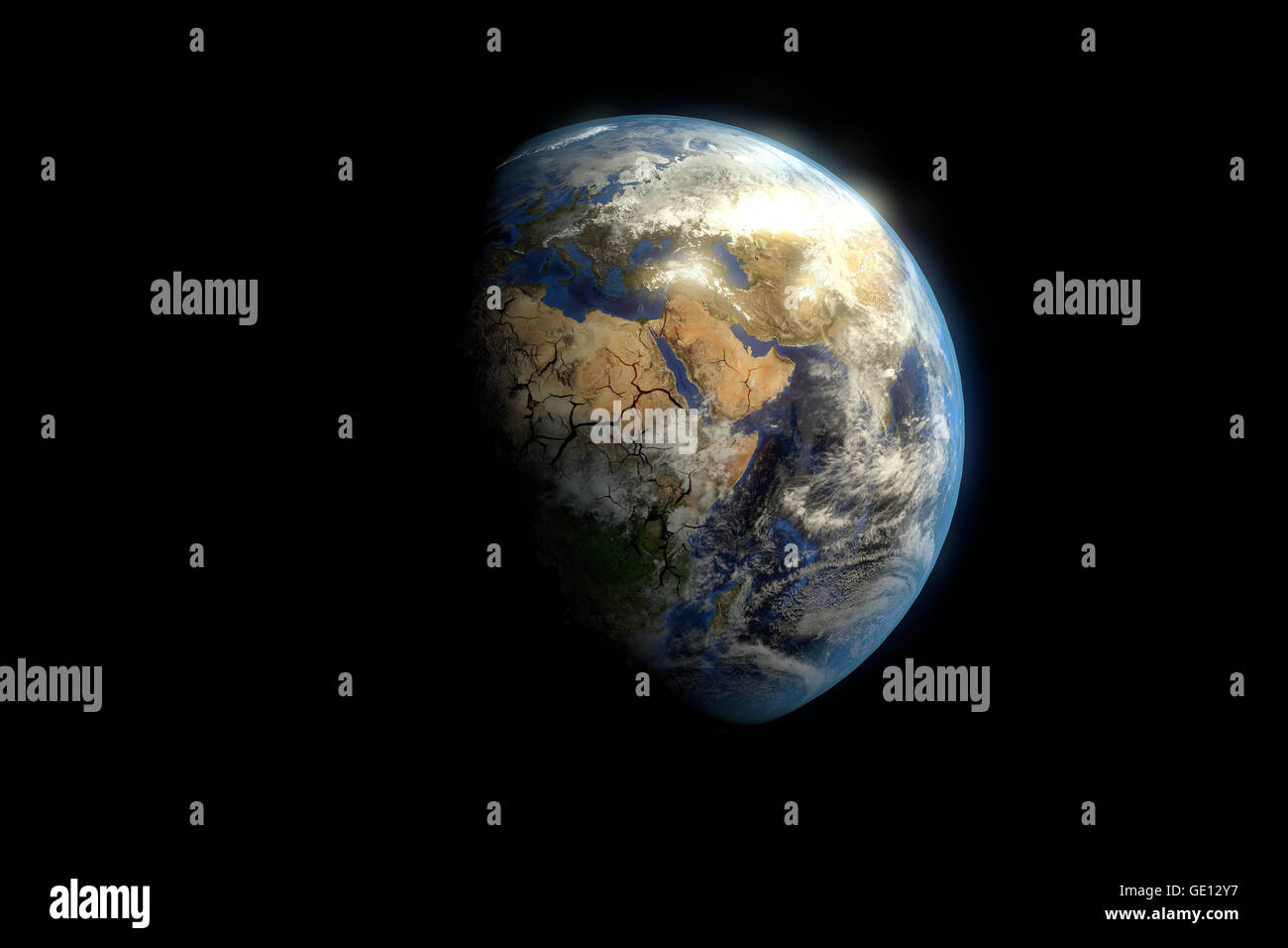 cracked planet earth (Elements of this image furnished by NASA Stock ...