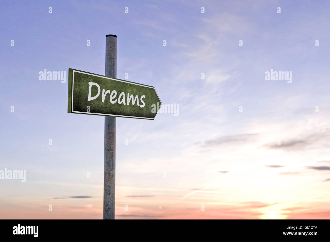 3d illustration of dreams sign Stock Photo - Alamy