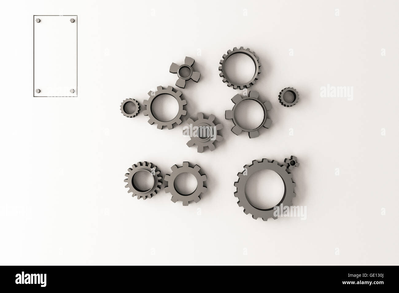 3D rendering of a group of gears isolated on white background Stock ...