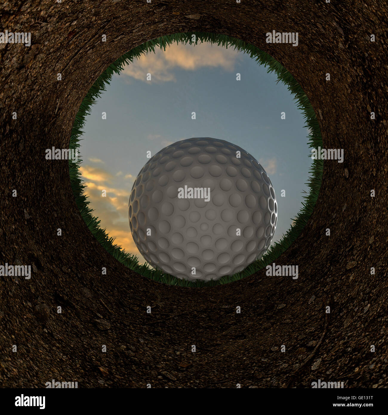 Golf ball going into hole hi-res stock photography and images - Alamy