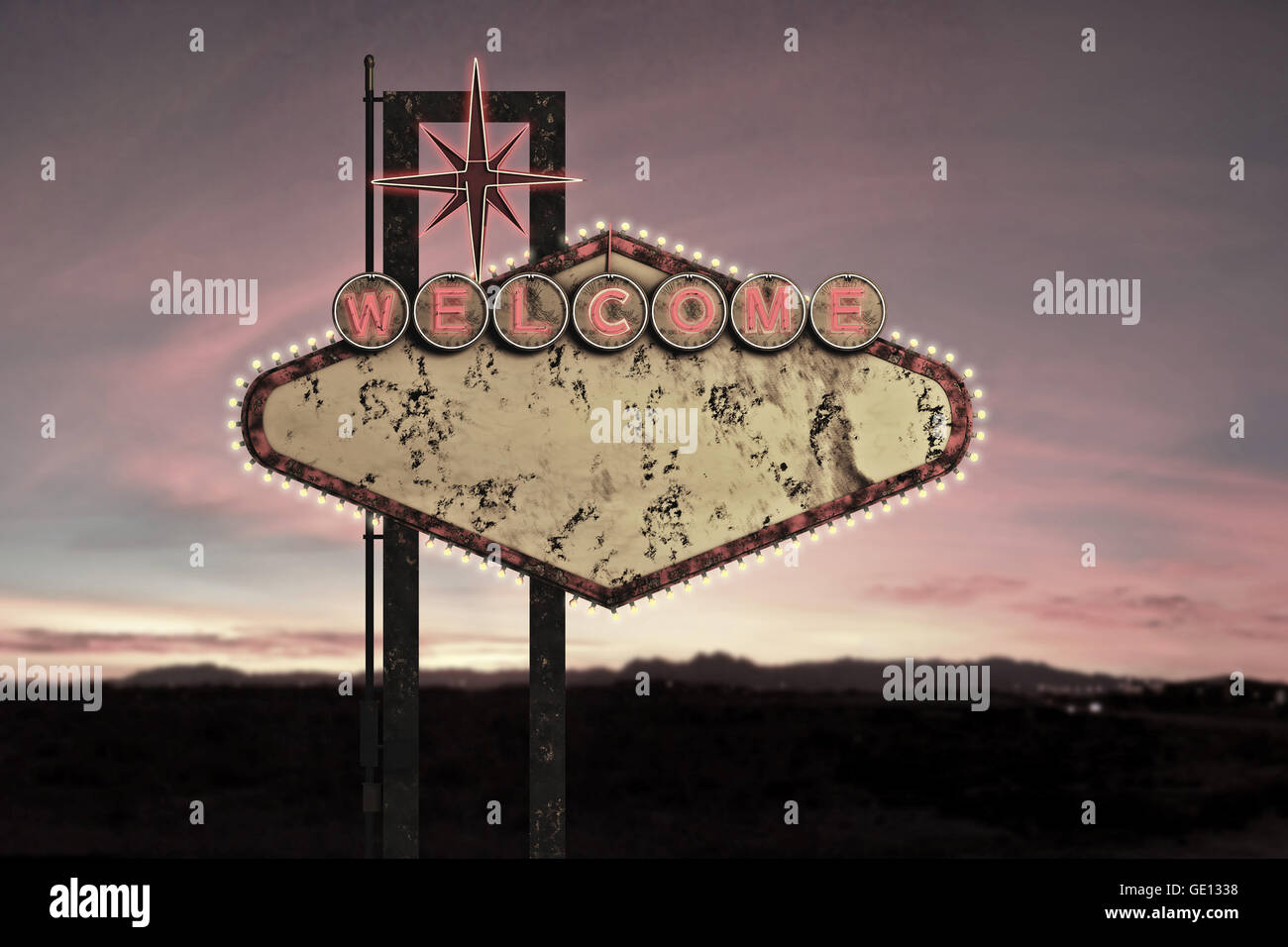 3d illustration of an old and rusty welcome sign isolated on white ...