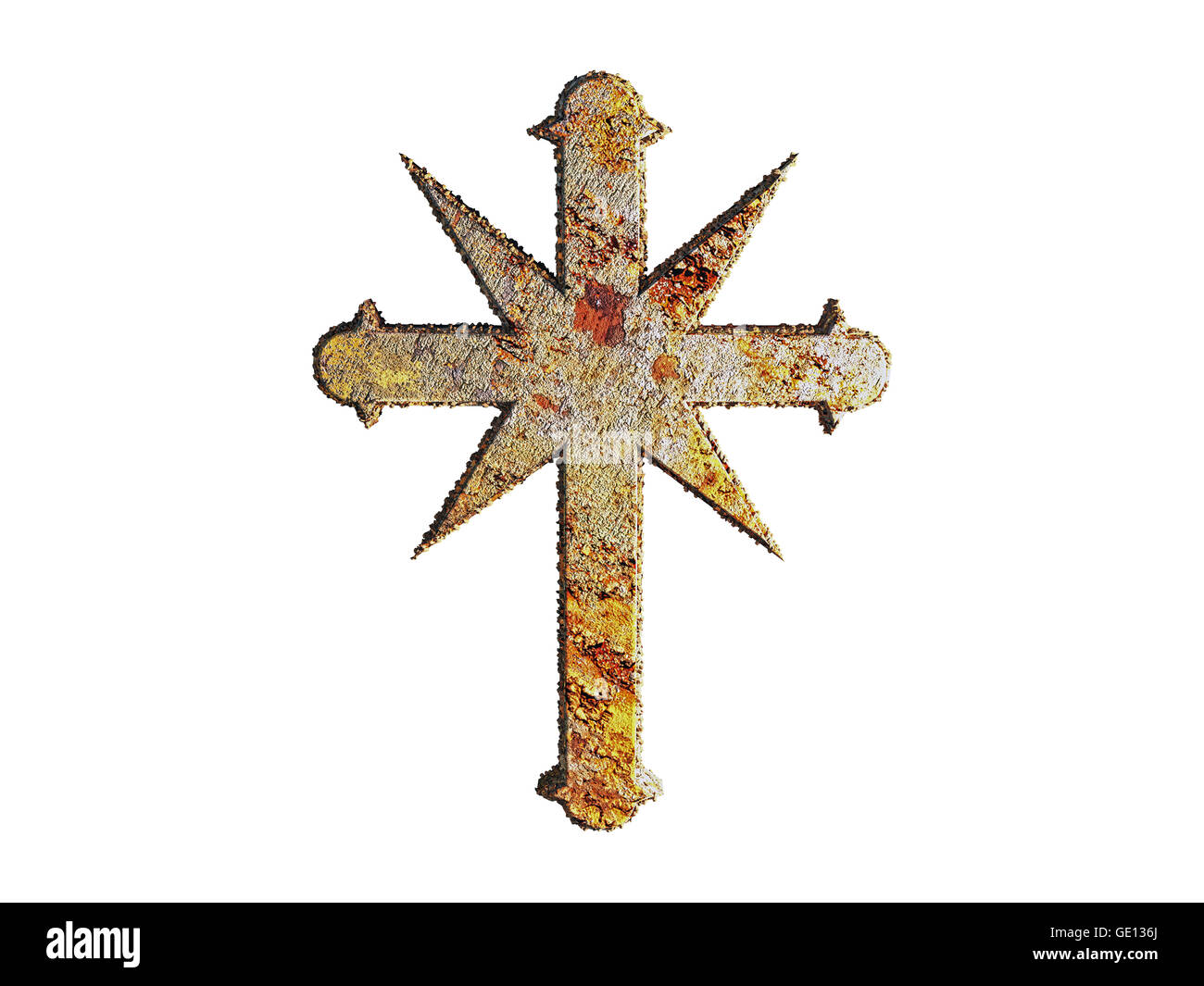 illustration of a rusty cross isolated on white background Stock Photo ...