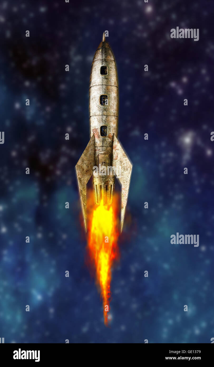 3d illustration of a rusty space rocket Stock Photo - Alamy