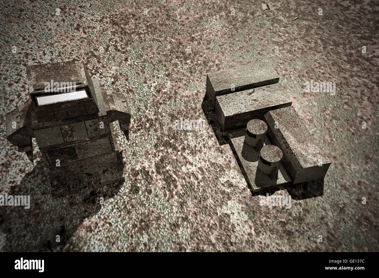 old vintage rusty robot on a rusty surface Stock Photo - Alamy