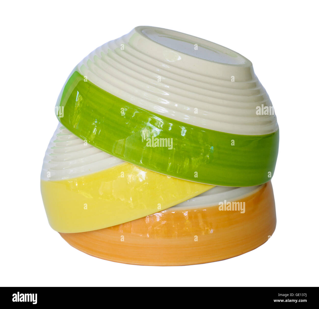 Stack of Colorful ceramic bowl Stock Photo - Alamy