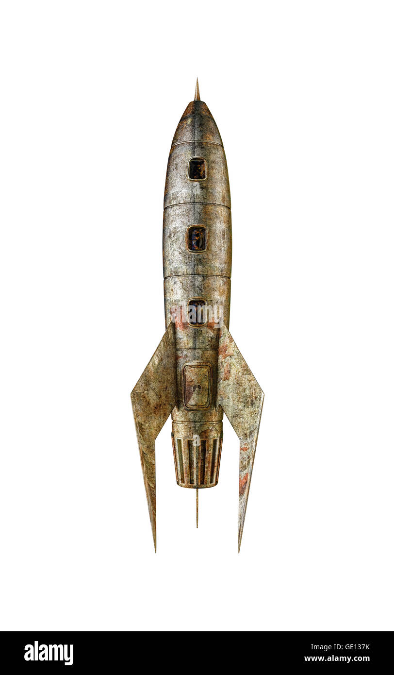 3d illustration of a space rocket isolated on white background Stock ...