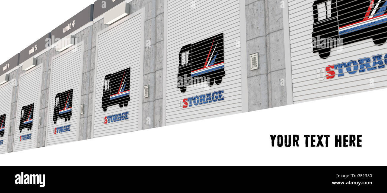 3d illustration of self storage units Stock Photo - Alamy