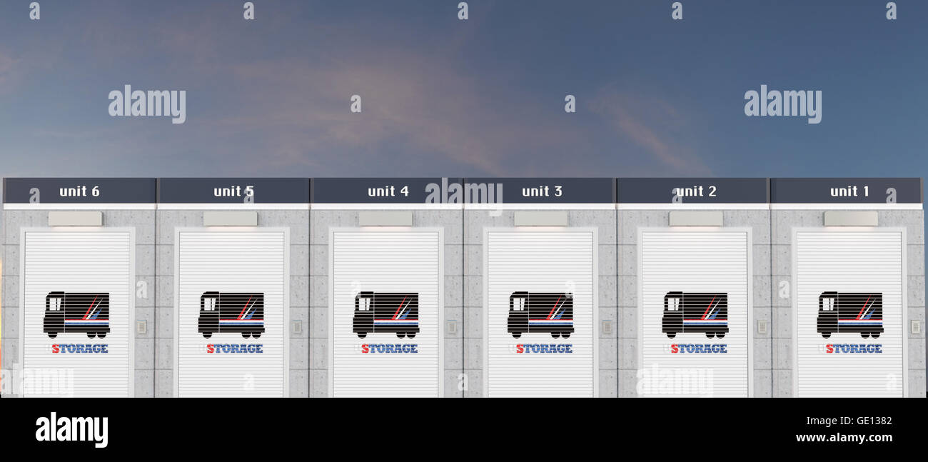 3d illustration of self storage units Stock Photo - Alamy