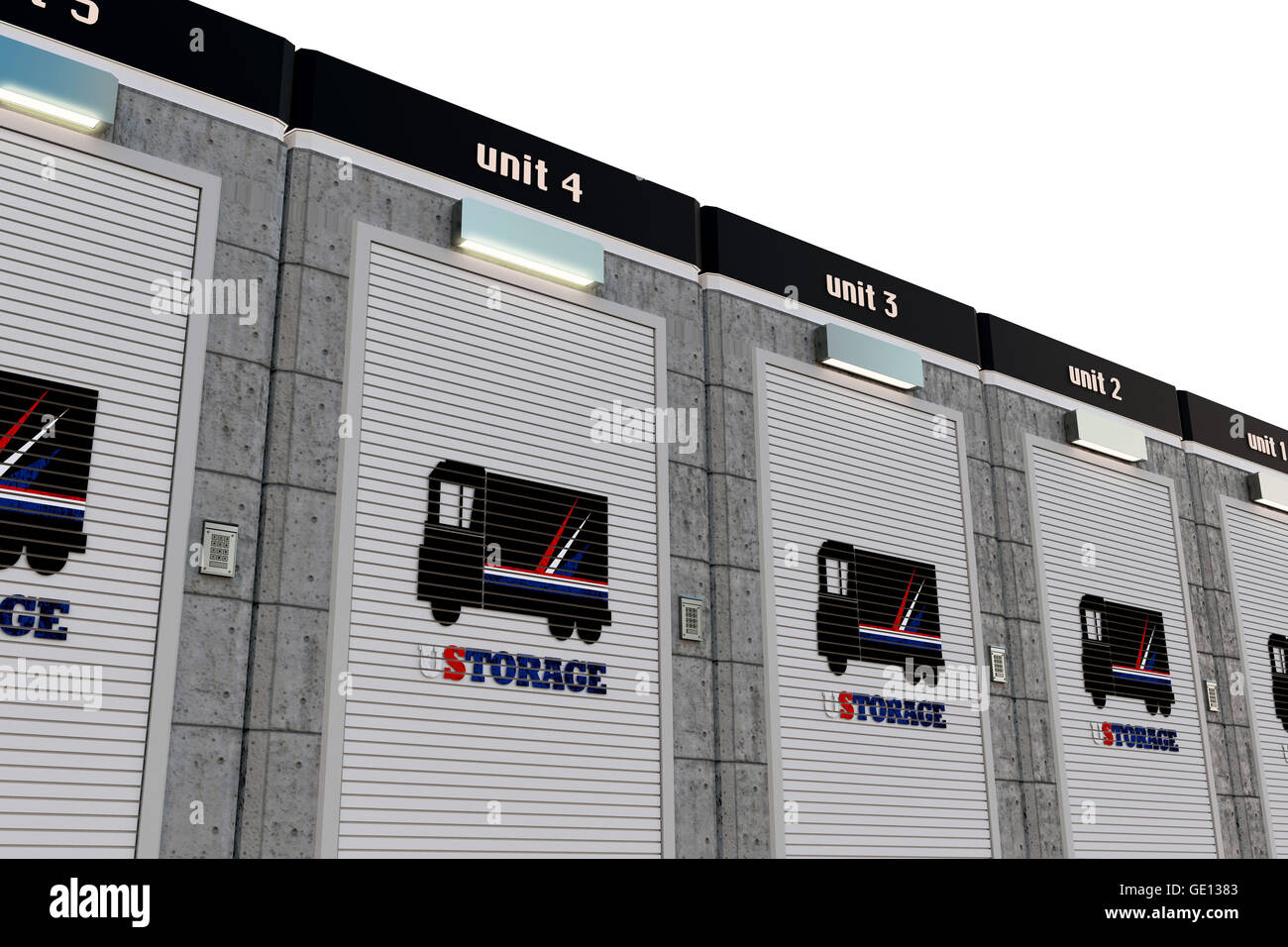 3d illustration of self storage units Stock Photo - Alamy