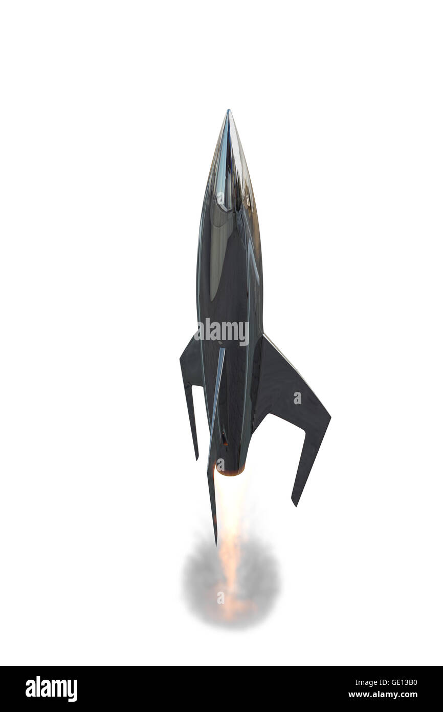 3d illustration of a space rocket isolated on white background Stock ...