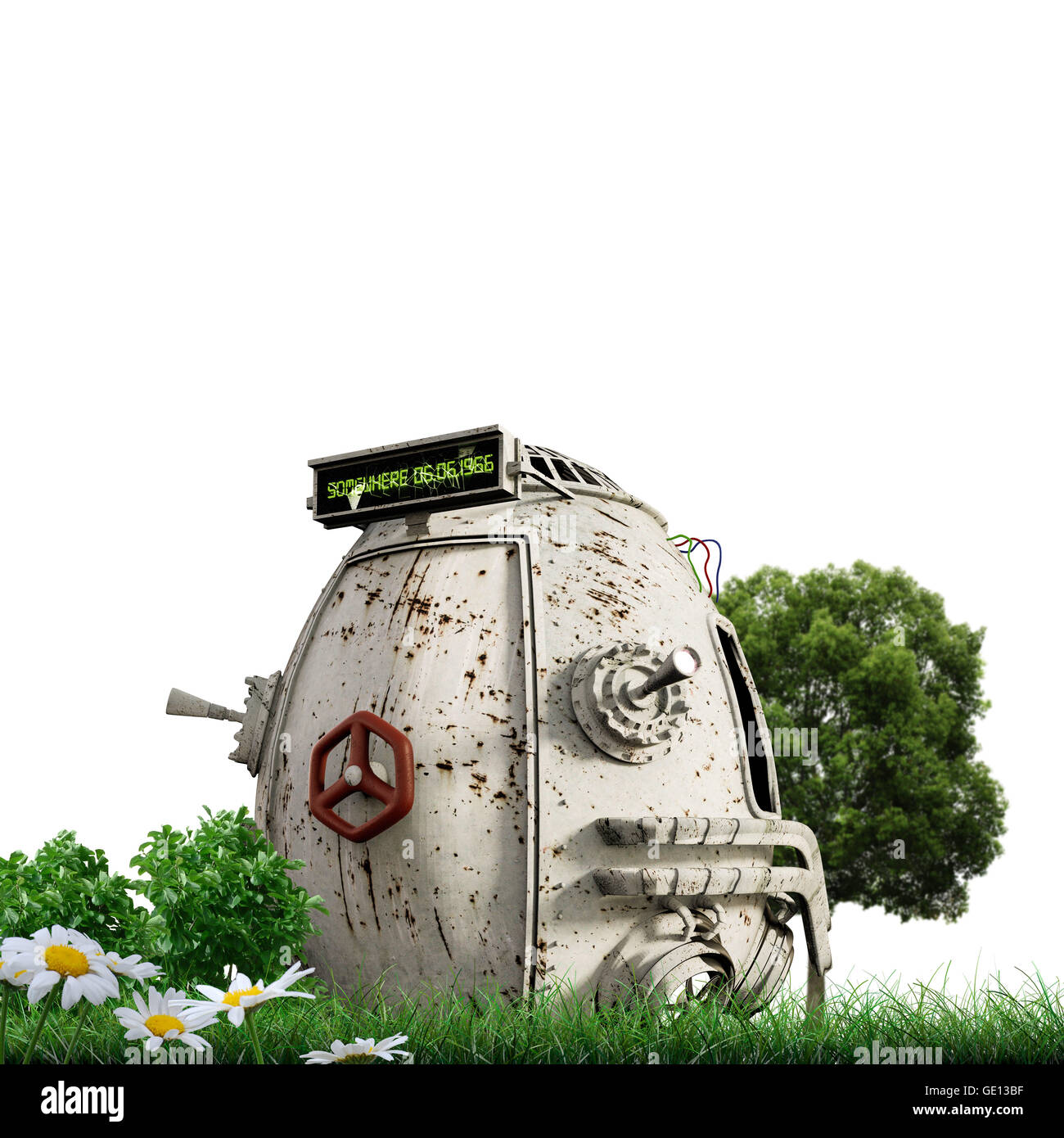 time machine on green grass Stock Photo - Alamy