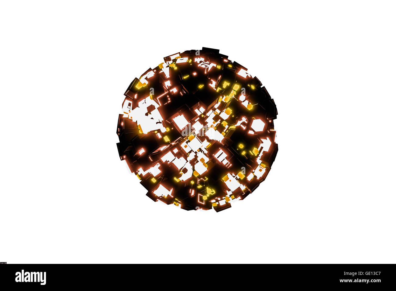 3d illustration of a sphere made by blocks Stock Photo - Alamy