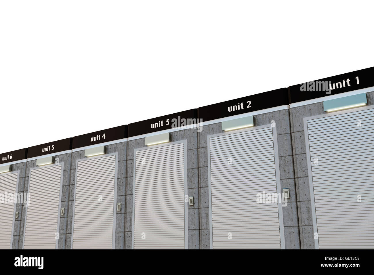 3d illustration of self storage units isolated on white background ...