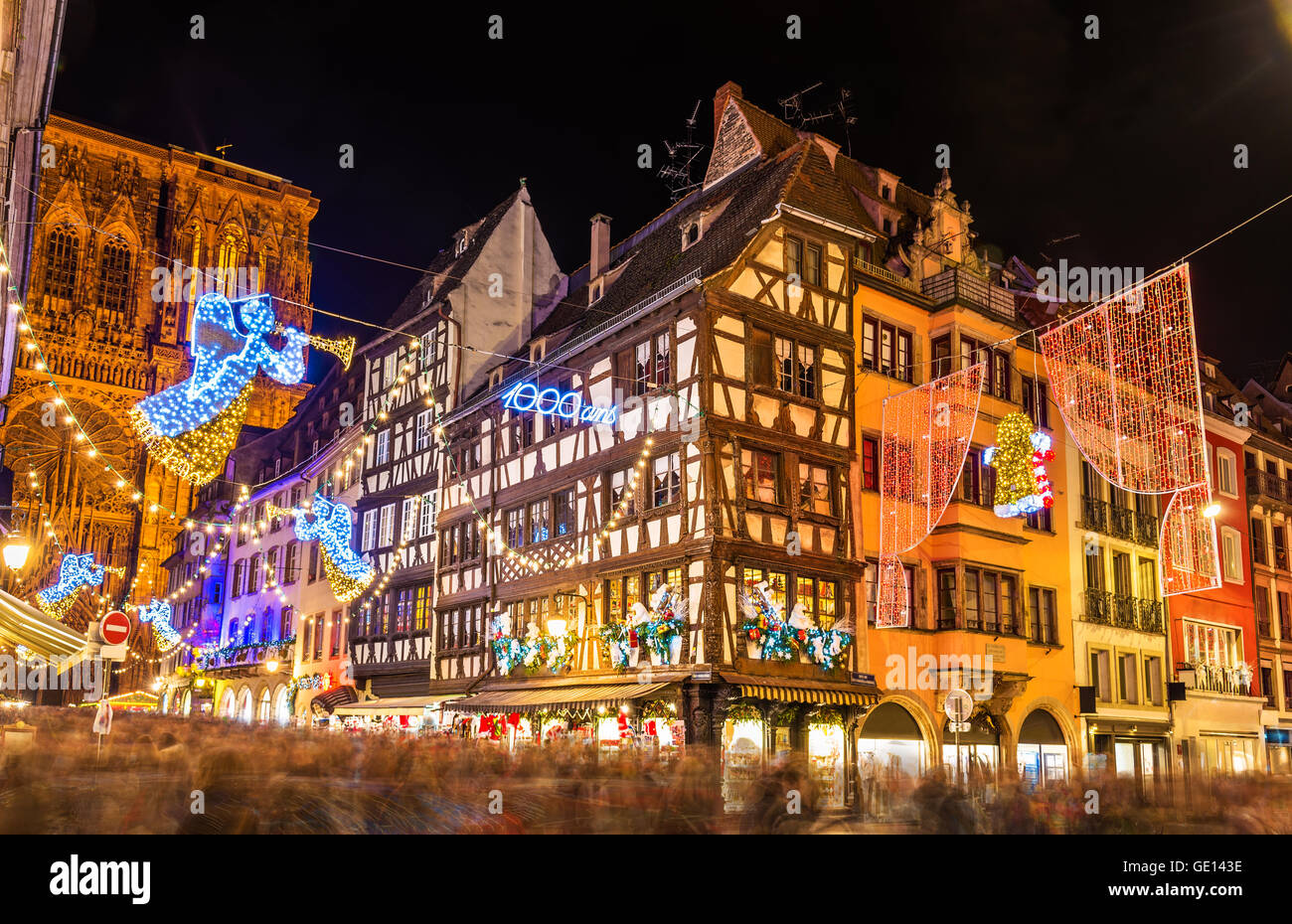 Buildings near Strasbourg Cathedral before Christmas - France Stock ...
