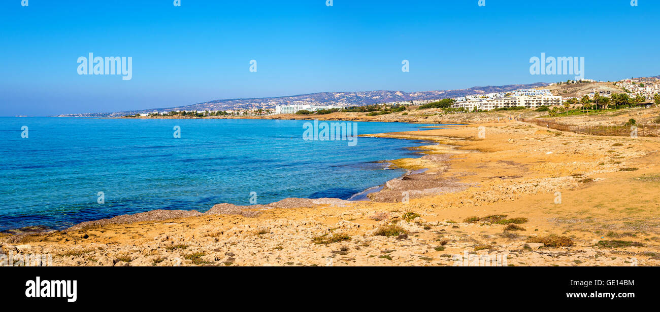 Mediterranean coastline in Paphos - Cyprus Stock Photo - Alamy