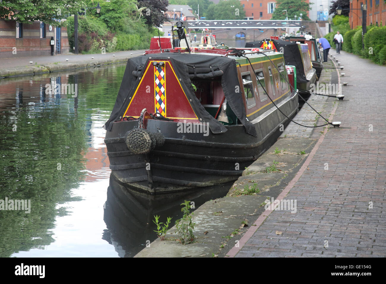 narrow boats on birmingham's main line canal Stock Photo - Alamy