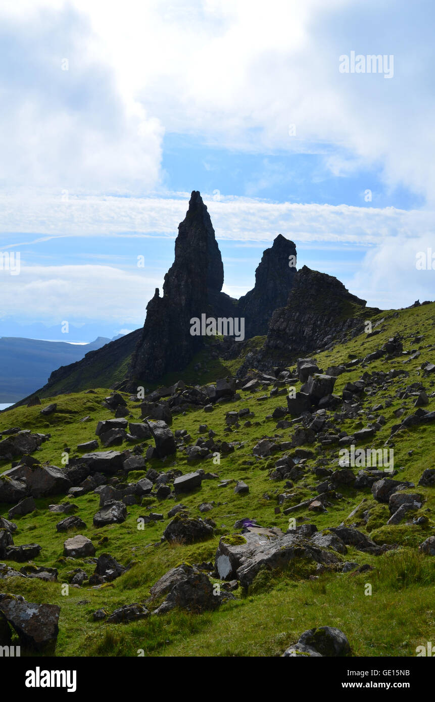 Amazing rock formation on the Isle of Skye in Scotland Stock Photo - Alamy