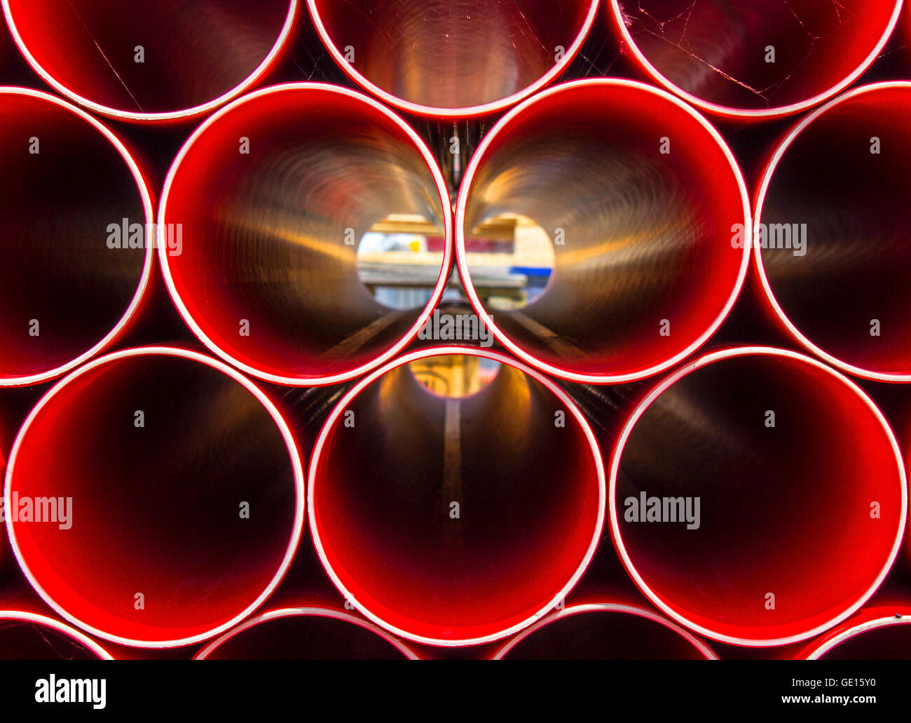 Abstract view of red construction pipes hi-res stock photography and ...