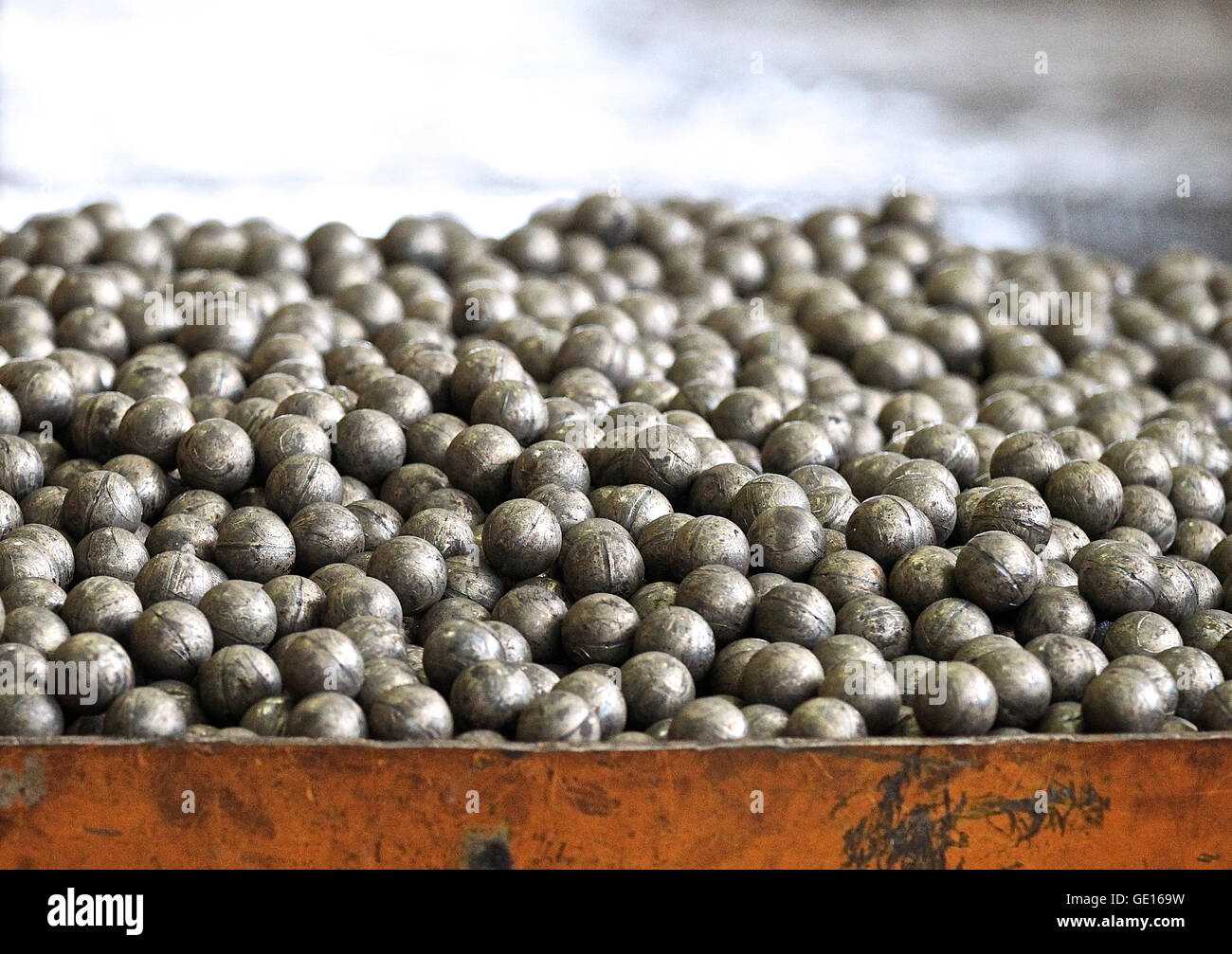 grinding balls for the mining processing industry Stock Photo - Alamy