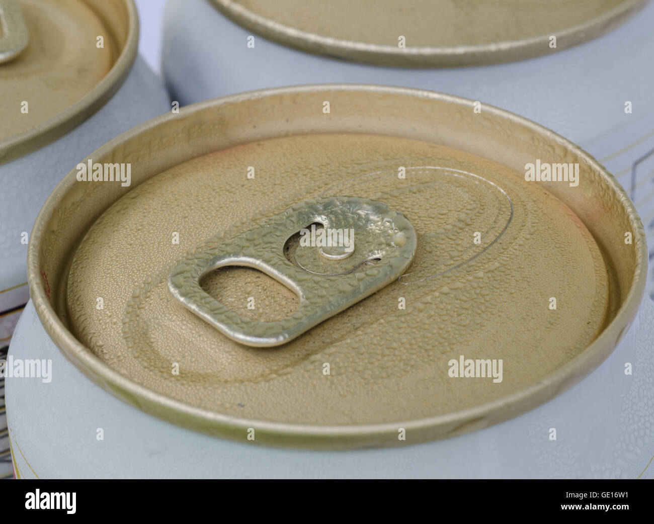 Top view of beer can Stock Photo - Alamy