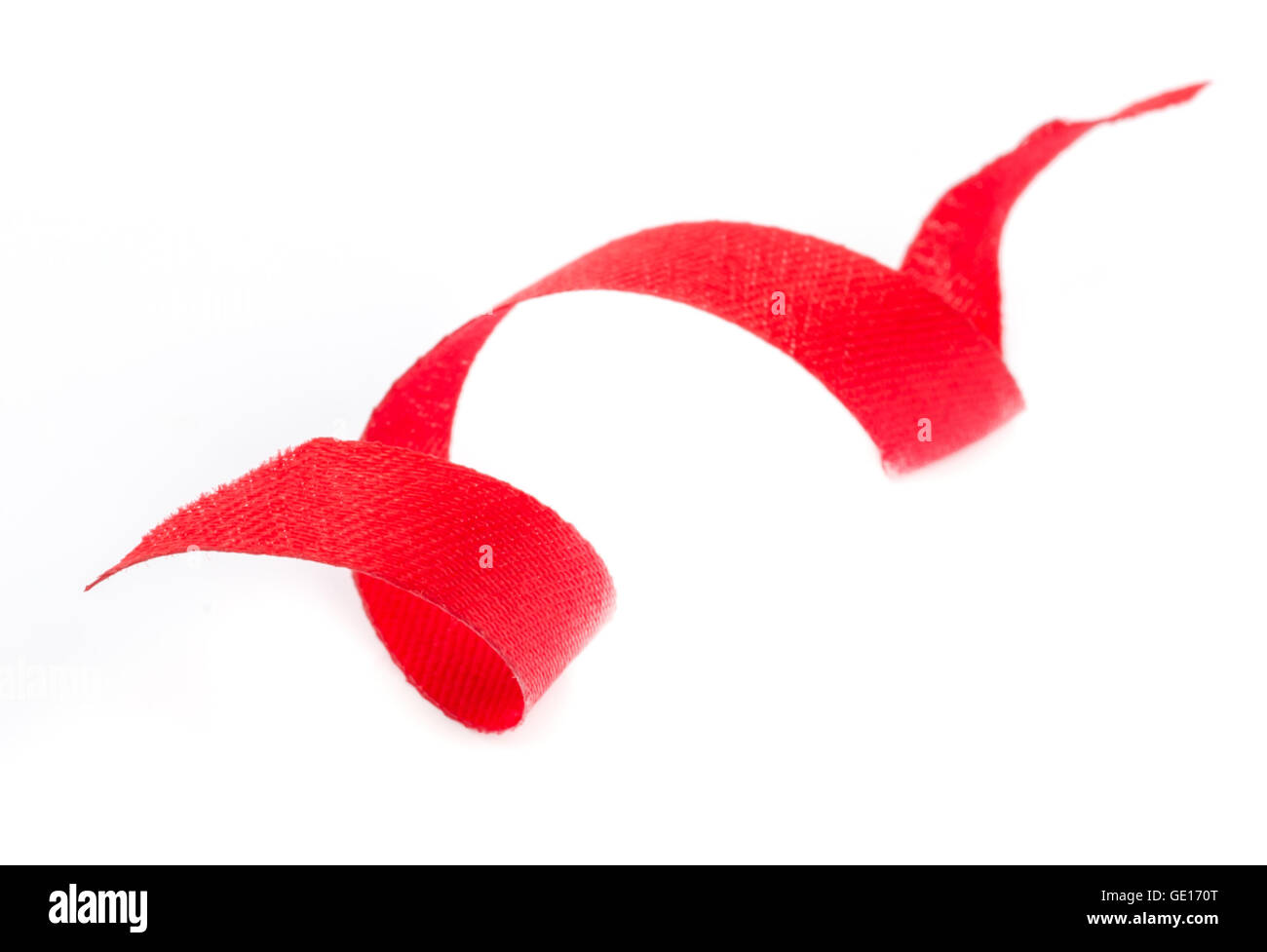 Red ribbon isolated on white background Stock Photo - Alamy