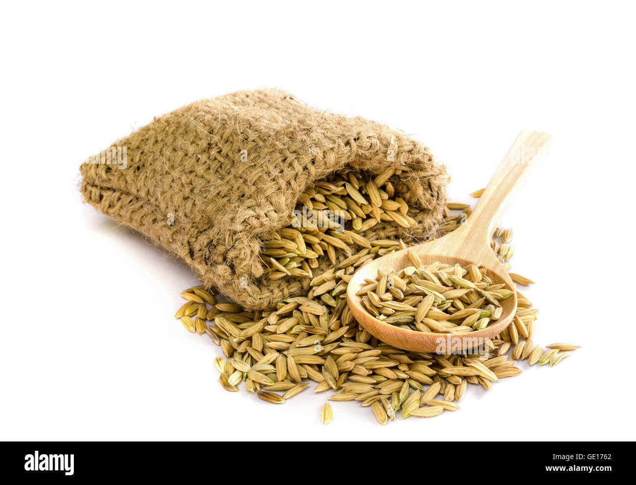 paddy rice seed in a Burlap sack Stock Photo - Alamy