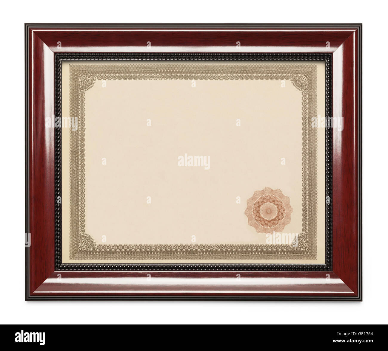 Framed Award Certificate with Copy Space Isolated on White Background ...