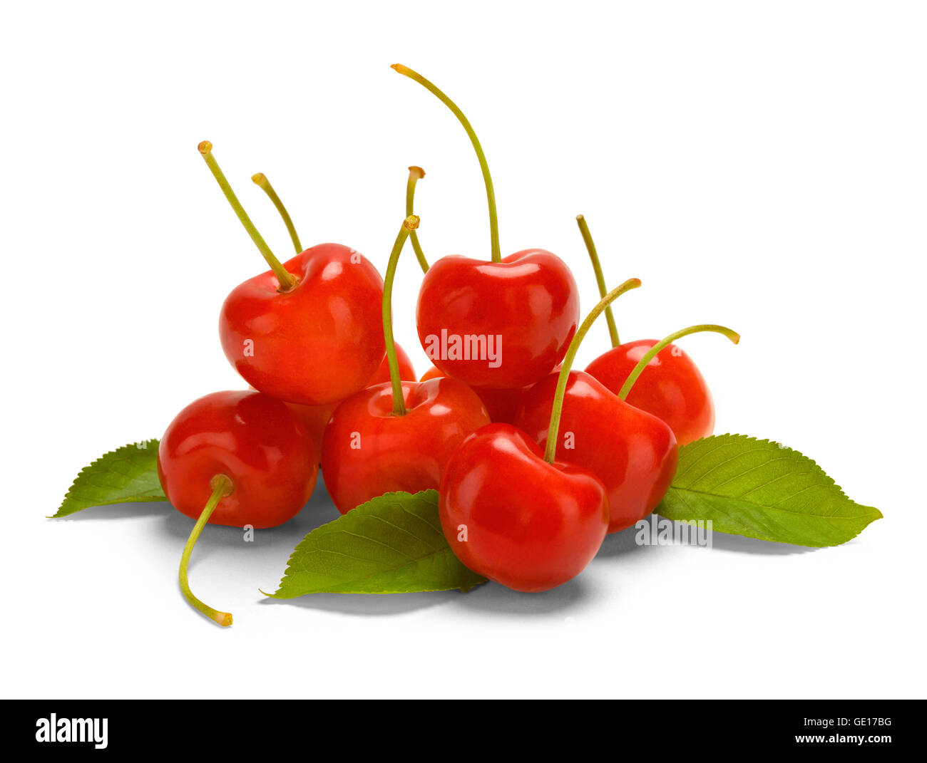 Pile of Cherries Isolated on White Background Stock Photo - Alamy