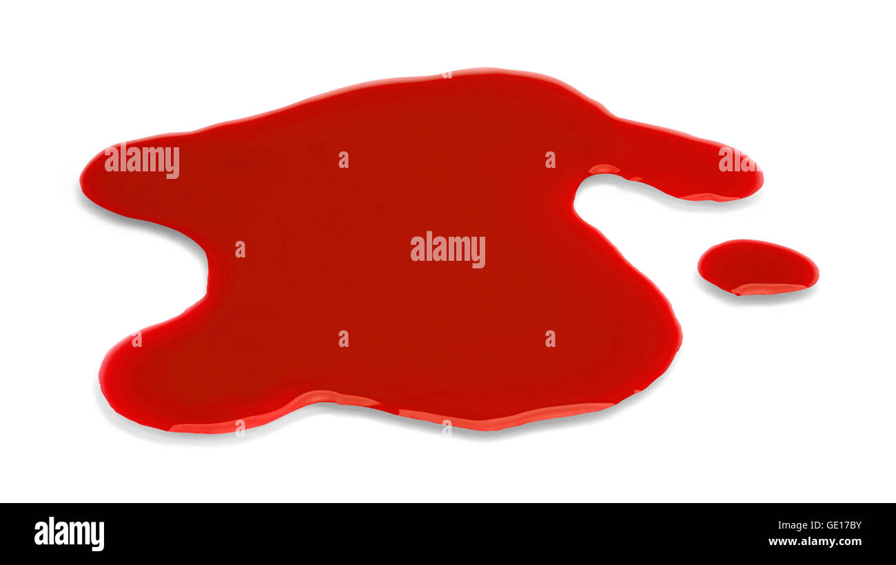 Red Water Color Spill Isolated on White Background Stock Photo - Alamy