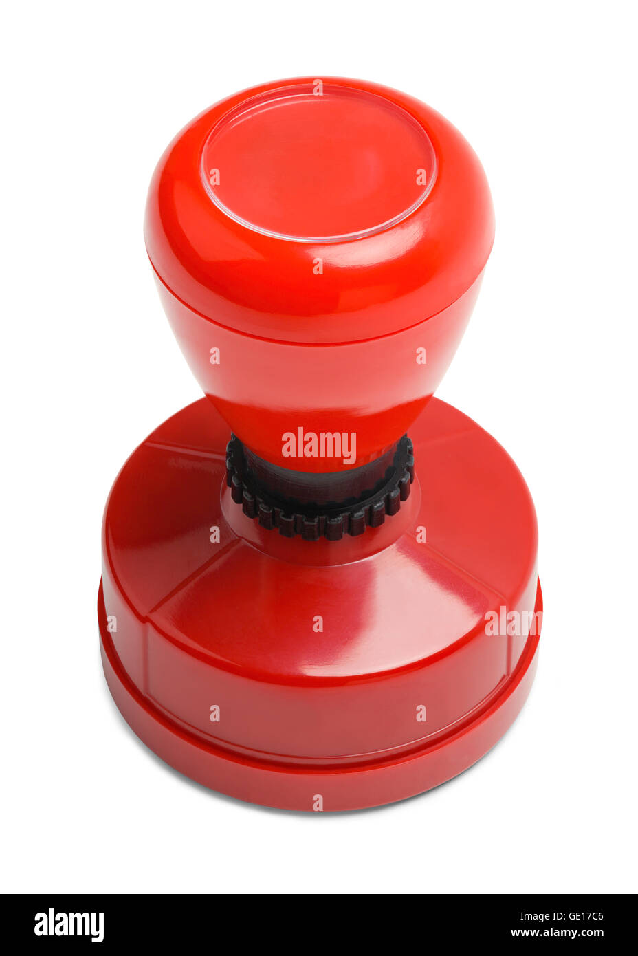 Red Rubber Stamper Isolated on White Background Stock Photo - Alamy