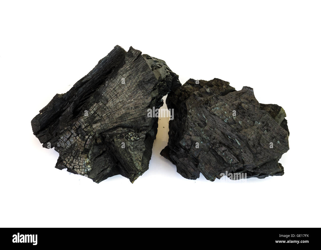 pieces of charcoal isolated on white background Stock Photo - Alamy