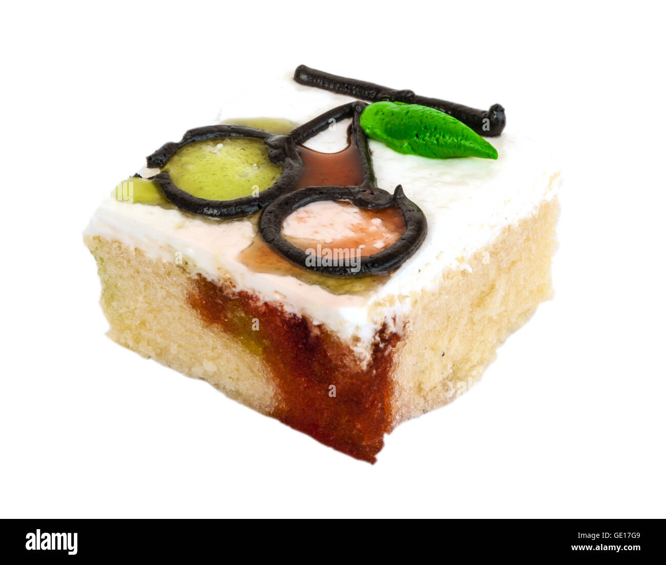 piece of fancy cakes on white background Stock Photo - Alamy