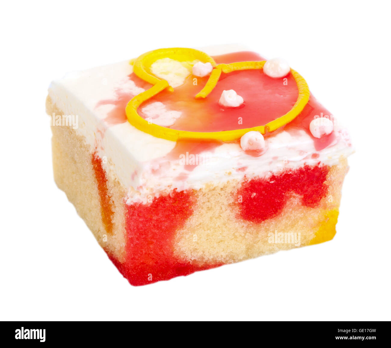 piece of fancy cakes on white background Stock Photo - Alamy