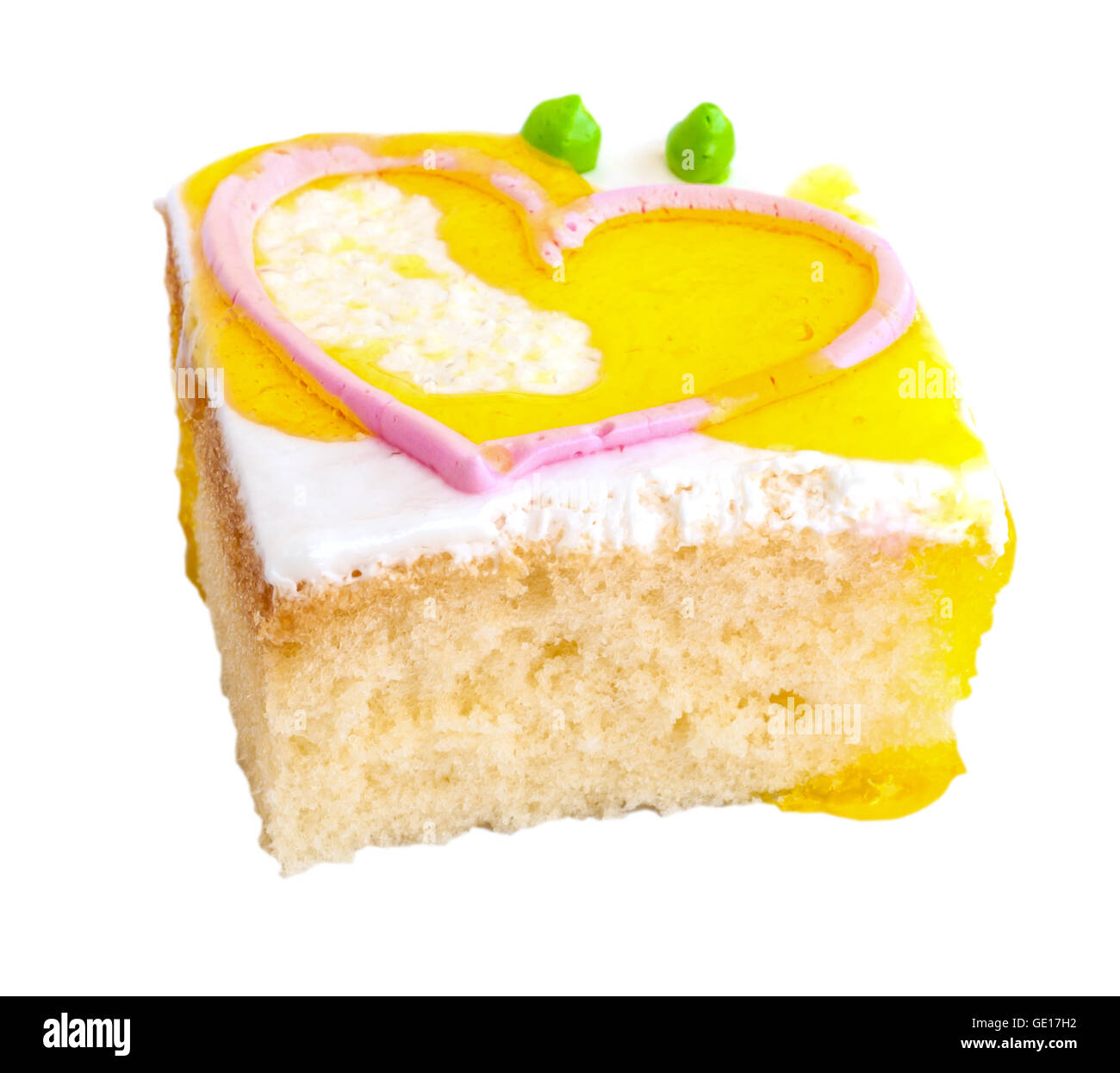 piece of fancy cakes on white background Stock Photo - Alamy