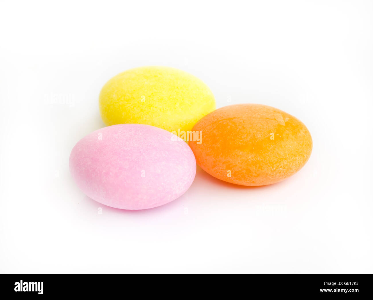 sweet color candy on white background Stock Photo - Alamy