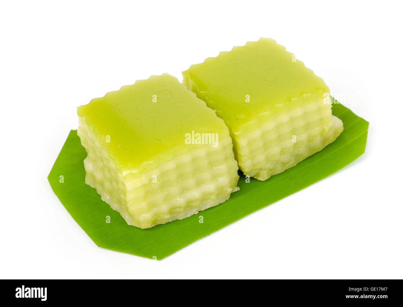 Jelly with Coconut Cream Topping (Kanom chun) ,Traditional Thai ...