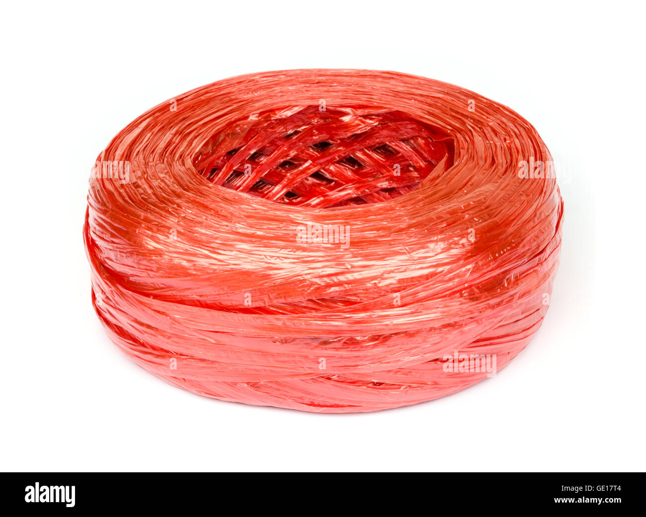 a bundle of plastic rope on white background Stock Photo - Alamy