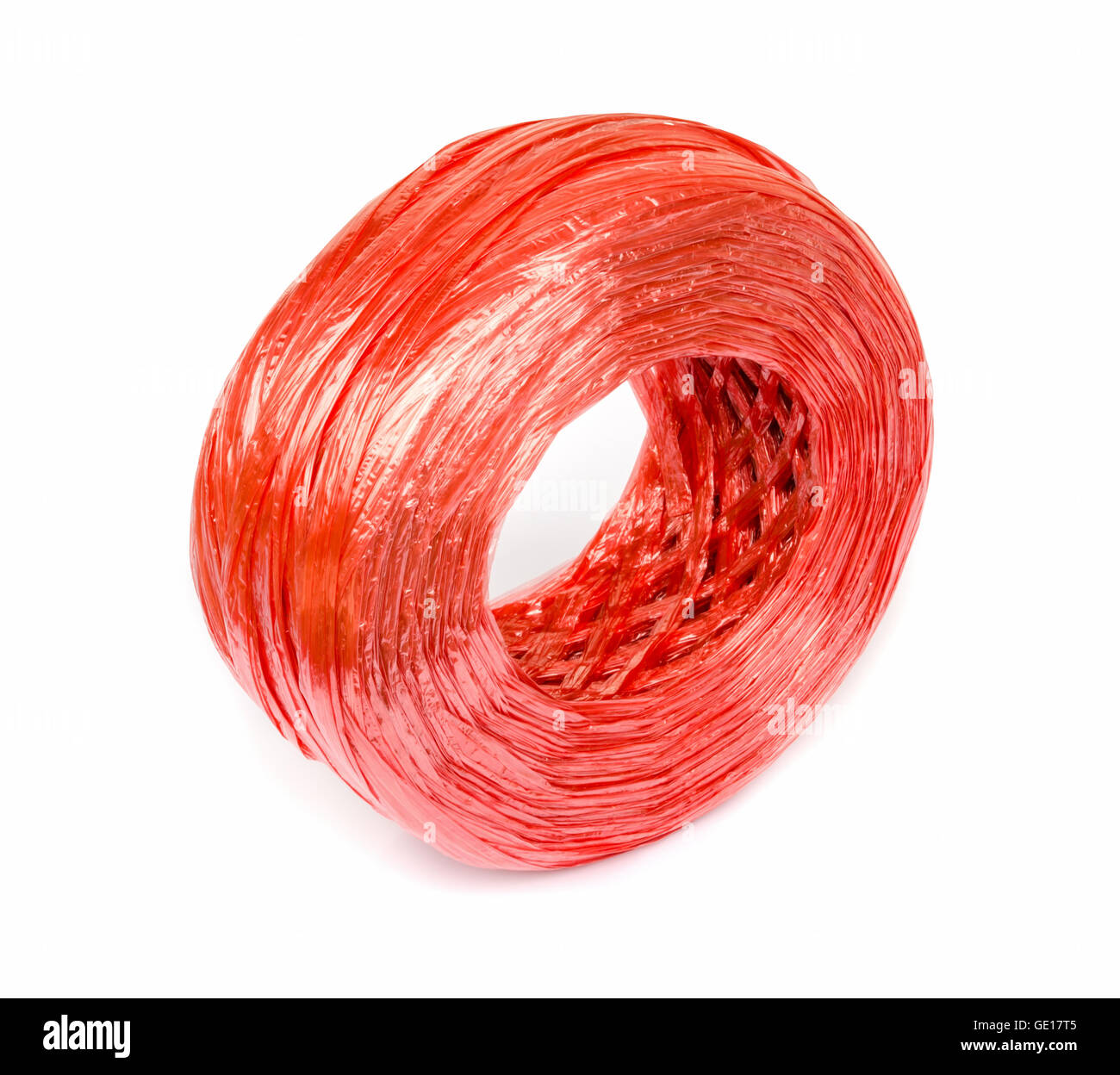 a bundle of plastic rope on white background Stock Photo - Alamy