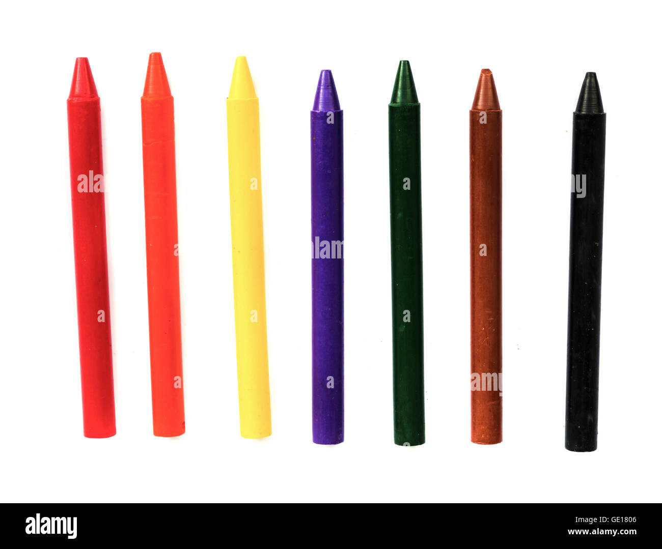 colored crayon isolated on a white background Stock Photo - Alamy