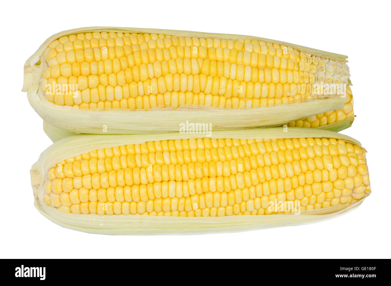 fresh corn isolated on a white background Stock Photo - Alamy