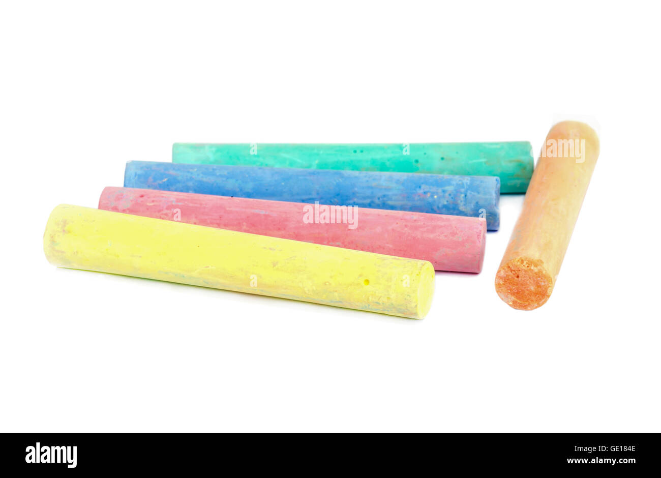 Colorful chalk isolated on white background Stock Photo - Alamy