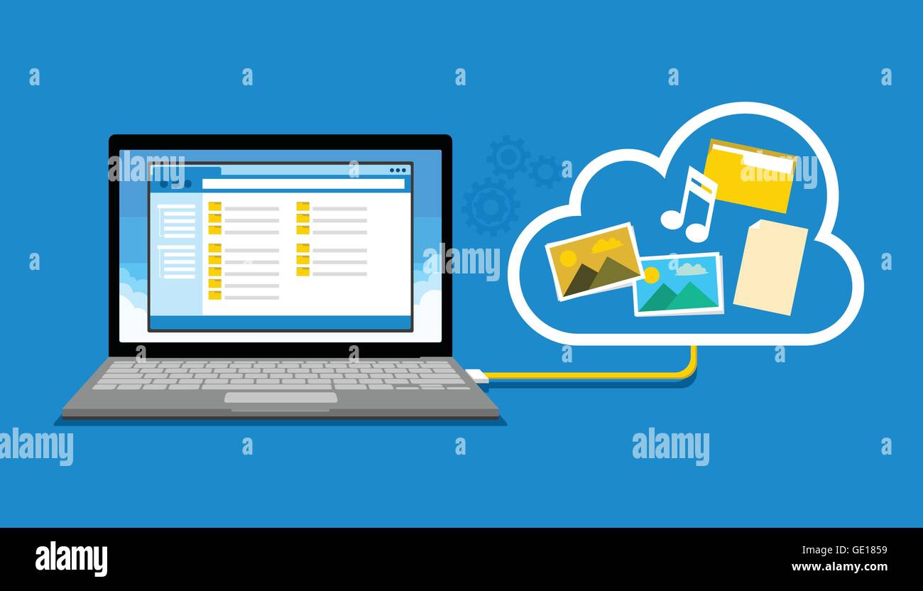 Cloud computer online data storage Stock Vector Images - Alamy