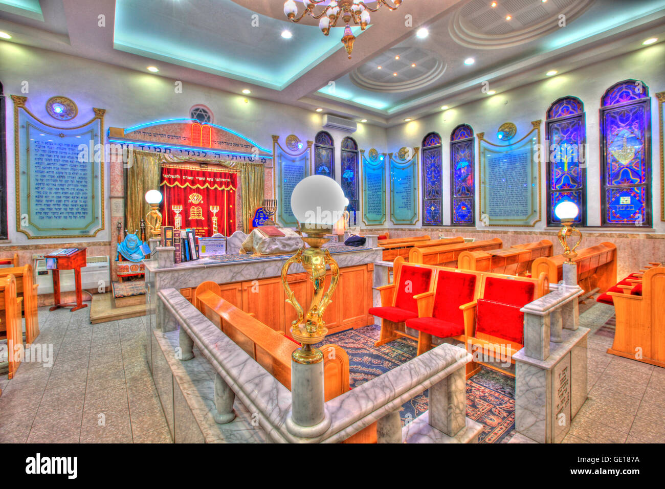 Interior of a synagogue - HDR Stock Photo - Alamy