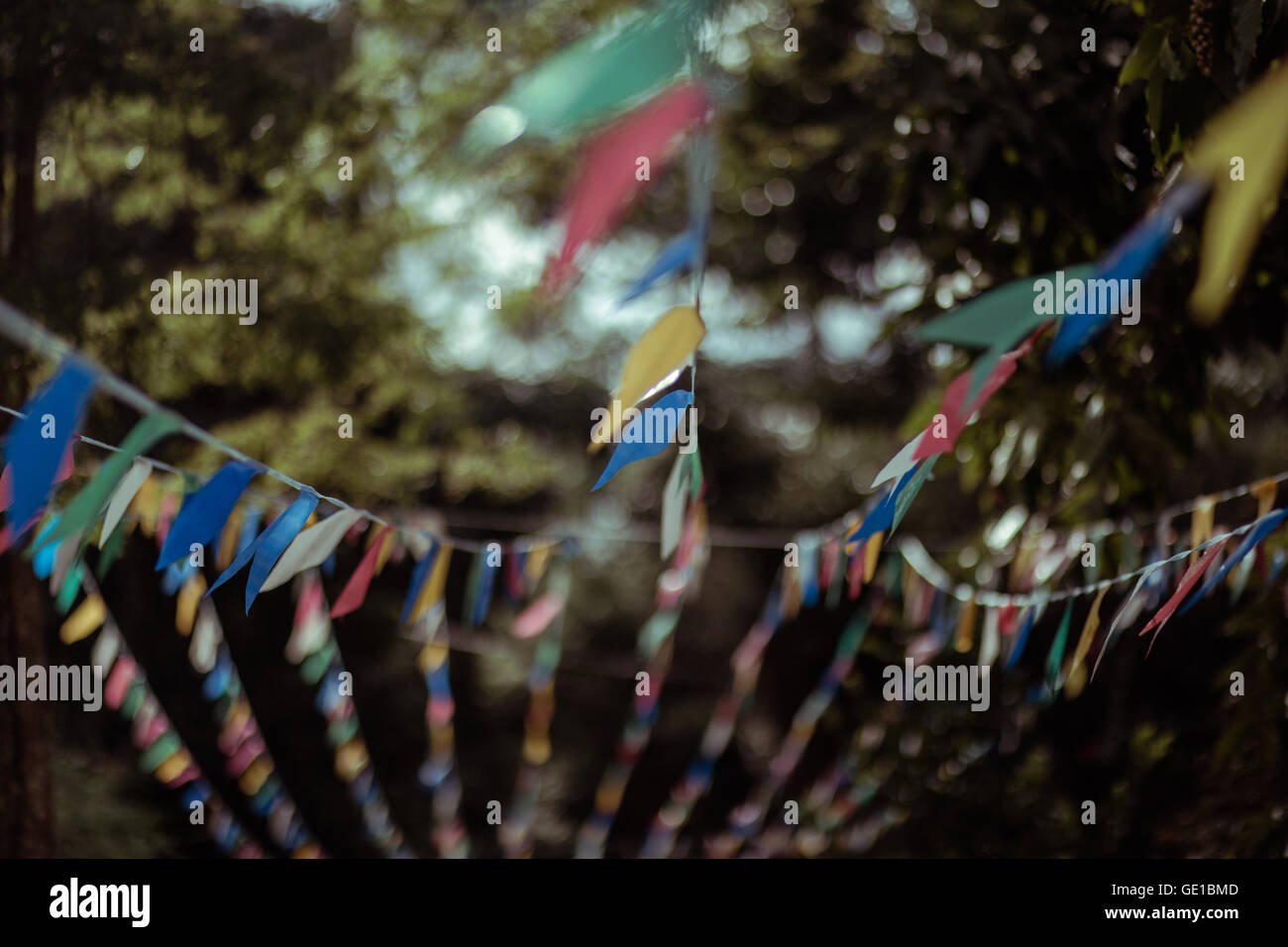 Prayer flags blowing in wind Stock Photo - Alamy