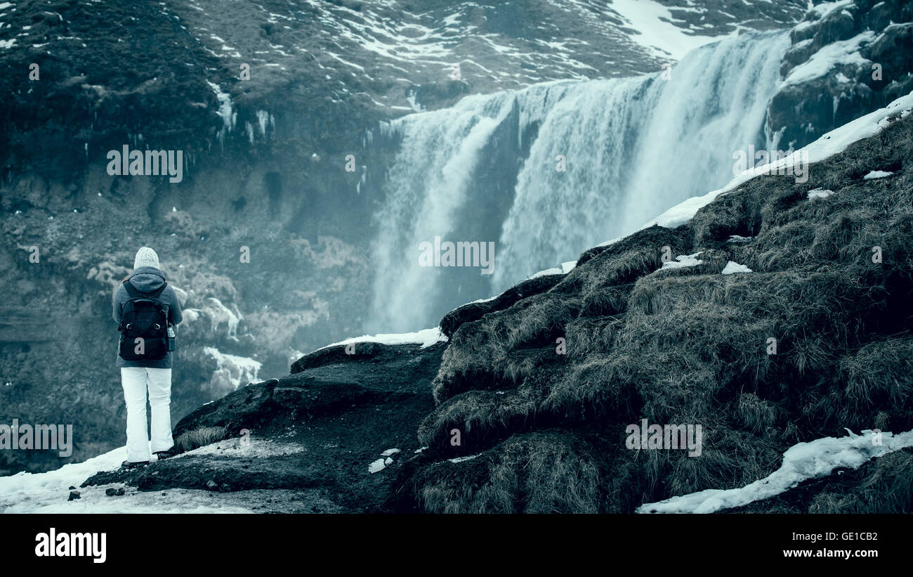 Women waterfall hi-res stock photography and images - Alamy