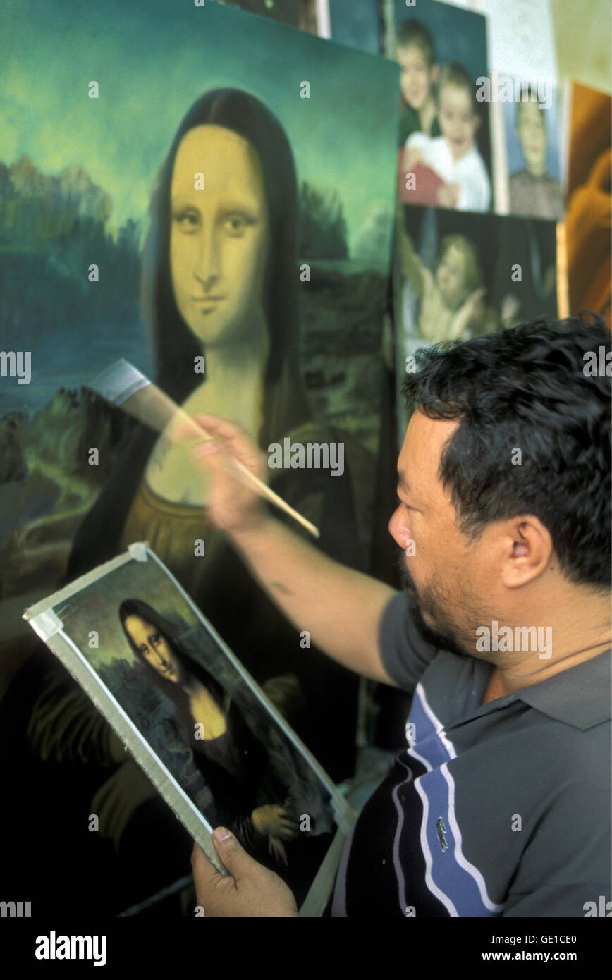 copy Art painter at a market in the city of ho chi minh city in Vietnam ...