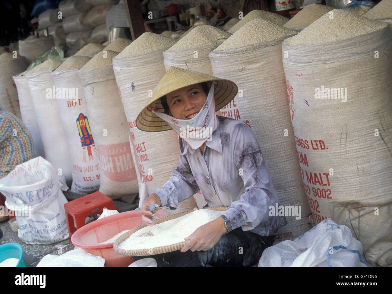 rice at a market in the city of ho chi minh city in Vietnam Stock Photo ...